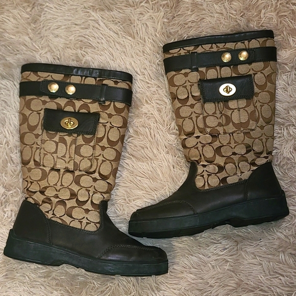 Coach | Shoes | Coachkayla Signature Boots | Poshmark